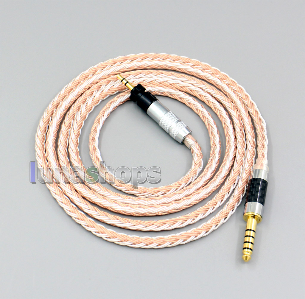 USD$62.00 - 3.5mm 2.5mm 4.4mm 16 Core OCC Silver Mixed Headphone Cable ...